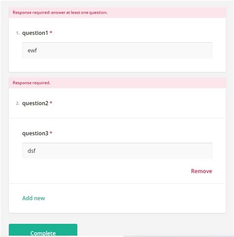Response Required Validation Error Messages Doesn T Dissapear For Required Panels And