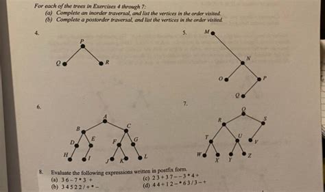 Solved For Each Of The Trees In Exercises Through A Chegg