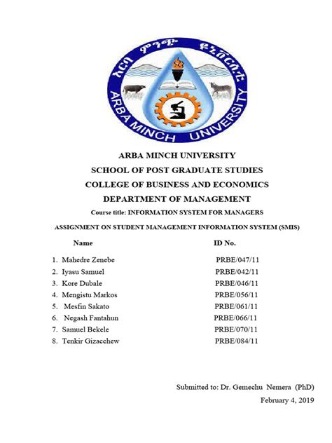Smis Arba Minch University Pdf