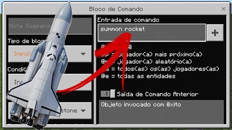 Comando Do Foguete No Minecraft Pe Command Block Rocket Command Mcpe Youtube