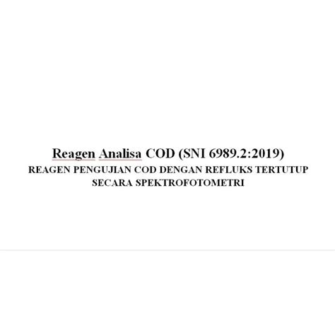 Jual Digestion Solution 100 Ml Untuk Contoh Uji Dengan Nilai Cod Tinggi Jual Digestion Solution 100 Ml Untuk Contoh Uji Dengan Nilai Cod Tinggi