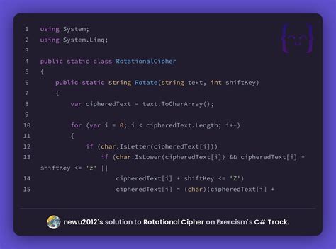 Newu2012s Solution For Rotational Cipher In C On Exercism
