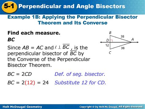 5 1 Perpendicular And Angle Bisectors Warm Up Lesson Presentation Ppt