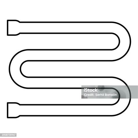 가열 수건 레일 건조기 욕실 장비 윤곽선 선 아이콘 검은 색 벡터 일러스트 레이 션 이미지 얇은 평면 스타일 가정의 방에 대한