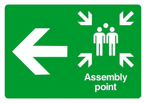 Assembly Point Arrow Left Sign Fire Safety Signs Emergency