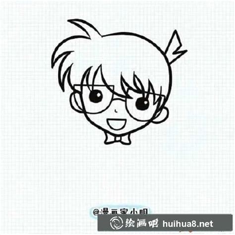 名侦探柯南简笔画绘制步骤教程 绘画吧 画画