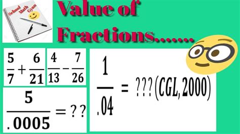 Decimal Fraction Cgl2000 Youtube