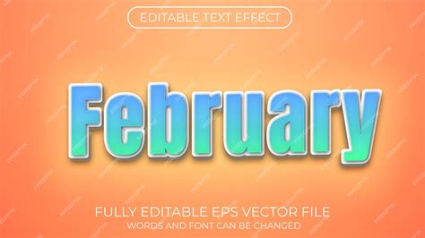 Premium Vector February Text Effect