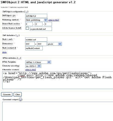 What Is SWFObject HTML Code Generator