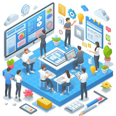 3d Flat Vector As Design Team Collaborating On A New Product Concept As A Vector Illustration Of