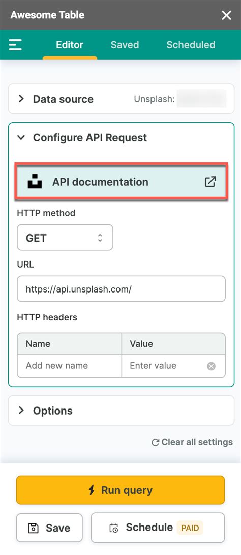 Log In The Unsplash Connector Documentation — Awesome Table Support