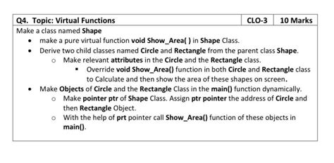 solved q4 topic virtual functions cl0 3 10 marks make a