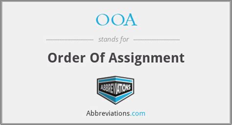 What Is The Abbreviation For Order Of Assignment