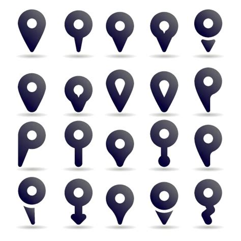 Map Pointer Icons Set Royalty Free Vector Image