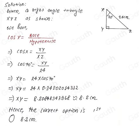 solved right triangle xyz has a right angle at vertex y and a