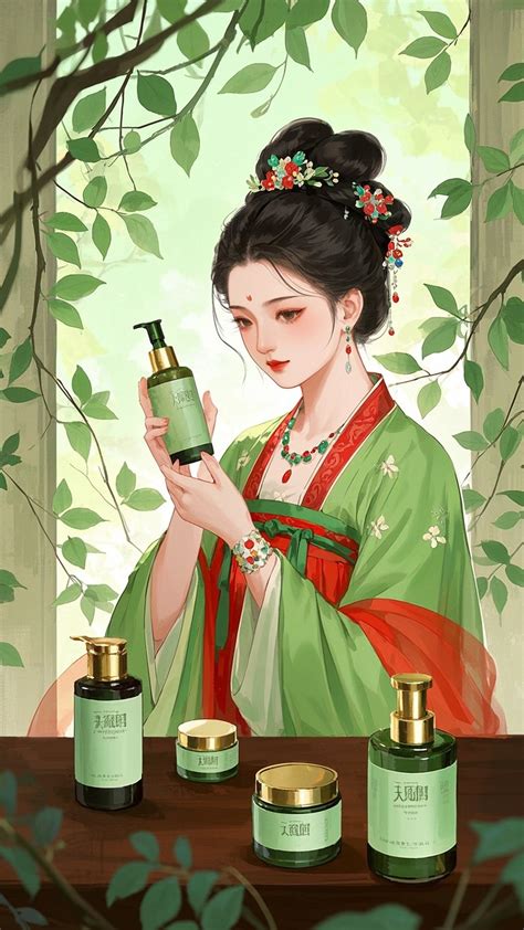 古装女孩与化妆品免费ai文生图国风美学ai出图素材红动中国