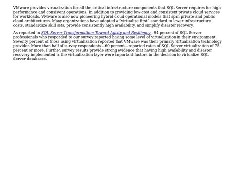 Sql Server And Vmware Virtualization Microsoft Sql Server With Dell