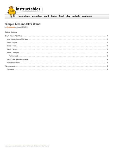 Simple Arduino Pov Wand Pdf Arduino Electronics