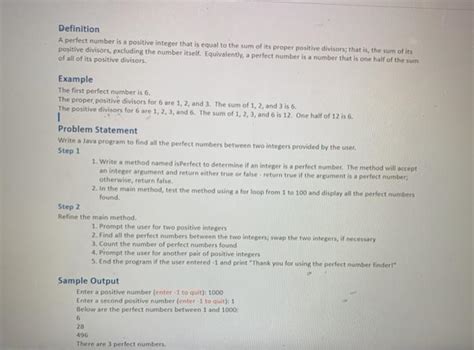 Definition A Perfect Number Is A Positive Integer
