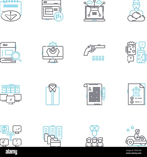 Contacting linear icons set. Call, Email, Message, Reach, Communicate, Connect, Notify line ...