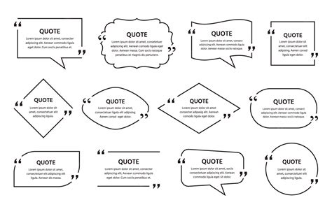 Premium Vector Quote Text Box Quotations Frame Set Of Info Comments And Messages In