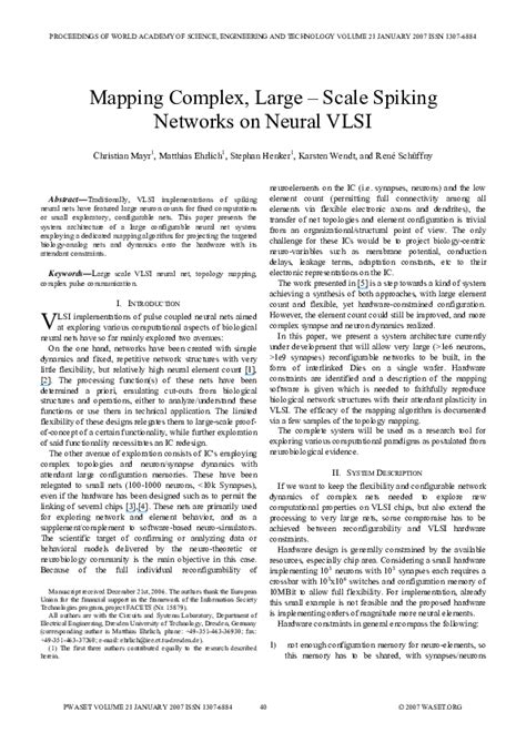 Pdf Mapping Complex Large Scale Spiking Networks On Neural Vlsi