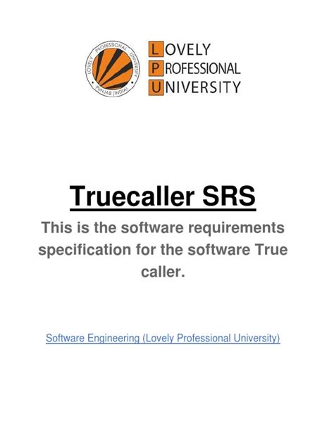 an introduction to the software requirements specification for