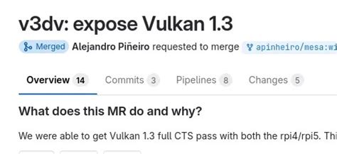 Raspberry Pi 驱动程序更新了 Vulkan 13 支持 Linuxeden开源社区