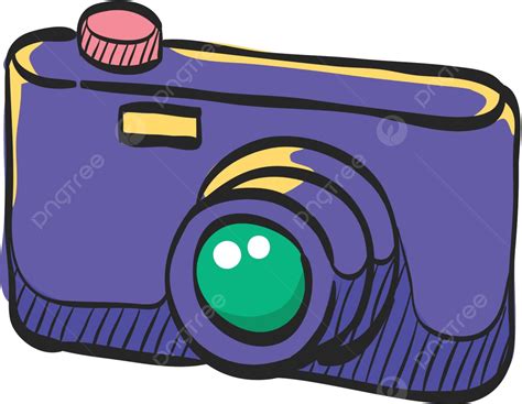 Colorful Drawing Of Camera Icon Capturing Digital Photography Snapshot