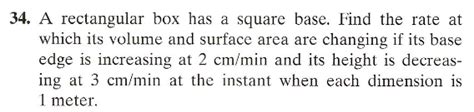 solved 34 a rectangular box has a square base find the
