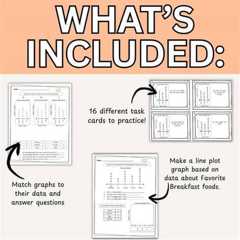 Line Plot Graphs Bundle Task Cards And Worksheets For Data Interpretation