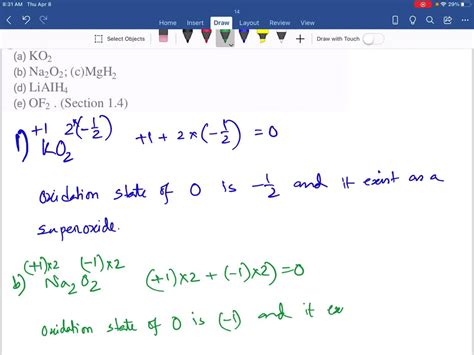 SOLVED In Most Compounds H Has An Oxidation State Of 1 And O Has An Oxidation State Of 2
