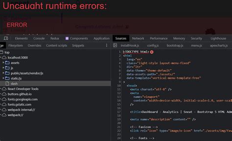 Javascript Sneat Theme Local Script Not Working With React Stack