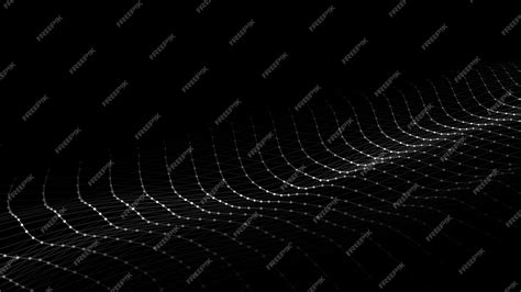 Premium Vector Vector Abstract Technology Background Digital Dynamic Wave With Dots And Lines