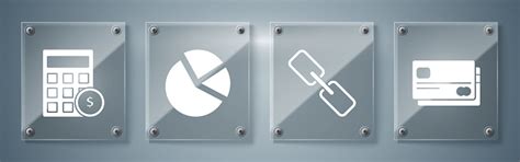 신용 카드 체인 링크 파이 차트 인포그래픽 및 계산기를 달러 기호로 설정합니다 정사각형 유리 패널 벡터 0명에 대한 스톡 벡터 아트 및 기타 이미지 Istock