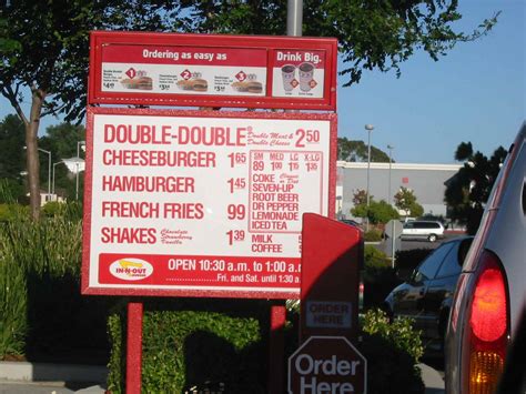 Drive Thru Menus From Sacramento Ca