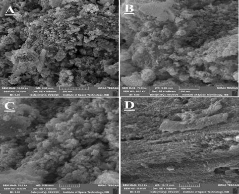 sem micrographs of a zno b az c cz binary nano composites d caz