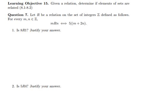 solved learning objective 15 given a relation determine if