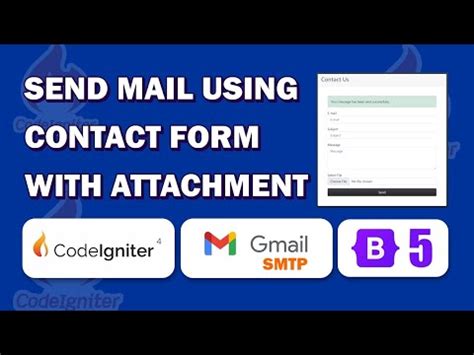 Send Email With Contact Form Attachment Using CodeIgniter 4 Gmail SMTP YouTube