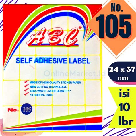 Jual Sticker Label Abc No 105 Self Adhesive Label 105 Shopee Indonesia