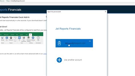 Install Step How Users Install The Excel Add In Jet Reports Financials YouTube