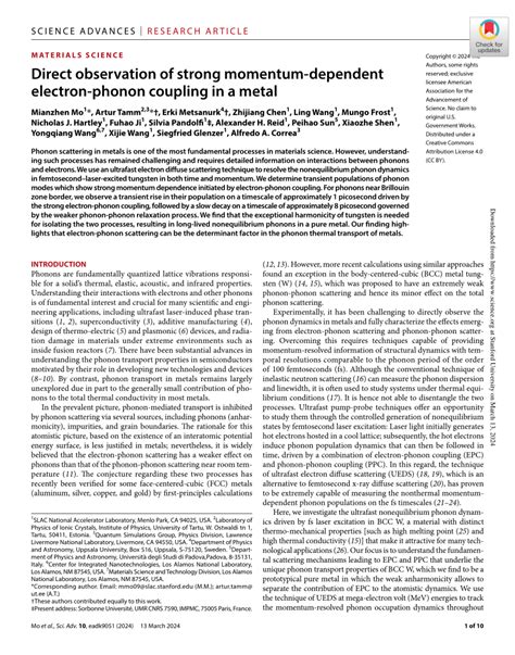 Pdf Direct Observation Of Strong Momentum Dependent Electron Phonon Coupling In A Metal
