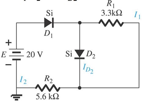 Solved Determine the currents I1 , I2 and ID2 | Chegg.com