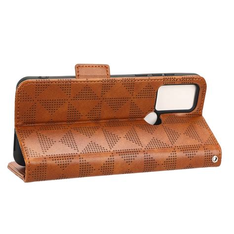 For Tcl 30 Se 5g 30e 306 305 Symmetrical Triangle Leather Phone