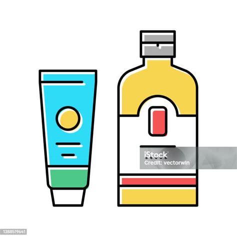 자외선 차단제 여름 스킨 케어 크림 컬러 아이콘 벡터 일러스트 개인 장식품에 대한 스톡 벡터 아트 및 기타 이미지 개인 장식품 냉장고 물 Istock