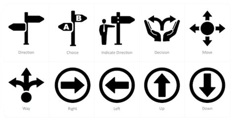 Premium Vector A Set Of 10 Direction Icons As Direction Choice