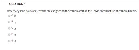 Solved Question 1 How Many Lone Pairs Of Electrons Are