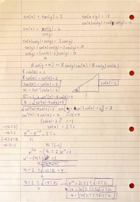 A Trigonometric Simultaneous Equation With An Infinite Number Of Solutions Using The