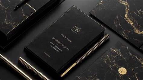 Elegant Black Wedding Stationery With Gold Accents Premium Ai