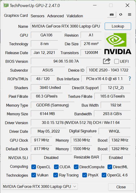 Issue With RTX 3060 Laptop GPU Which VBIOS Version Should I Use TechPowerUp Forums